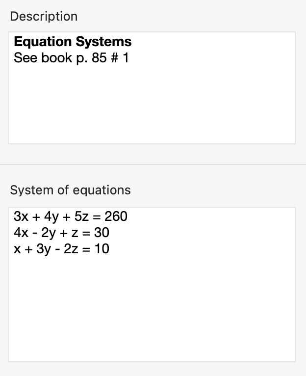 Equation Systems